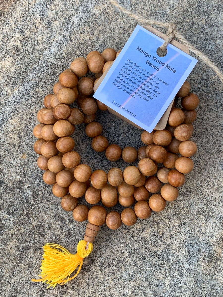 Mango Wood Mala Beads - 108 Beads – Rainbow Runner Hamilton